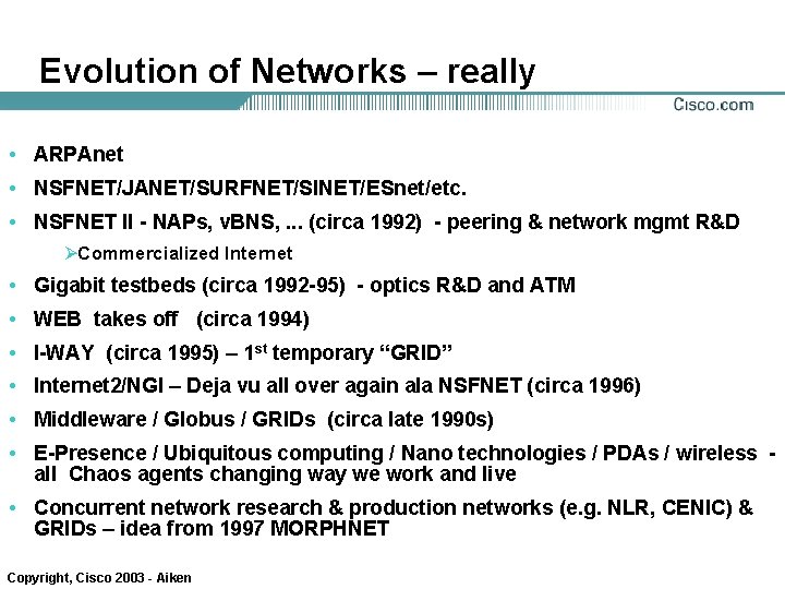 Network Research Infrastructure Back to the Future Bob