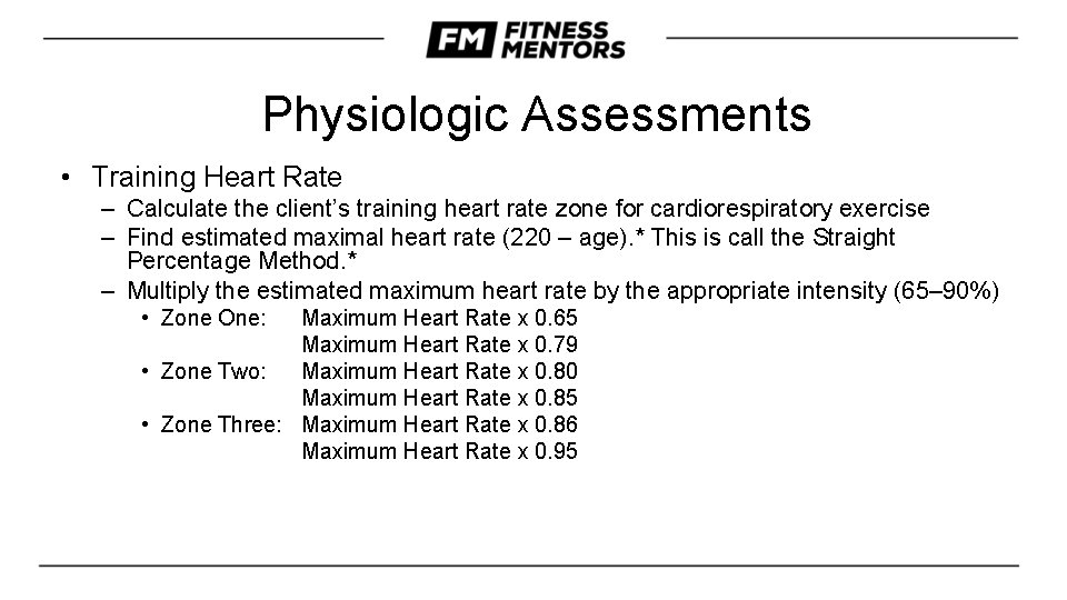 Chapter 6 Fitness Assessment Objectives After this presentation