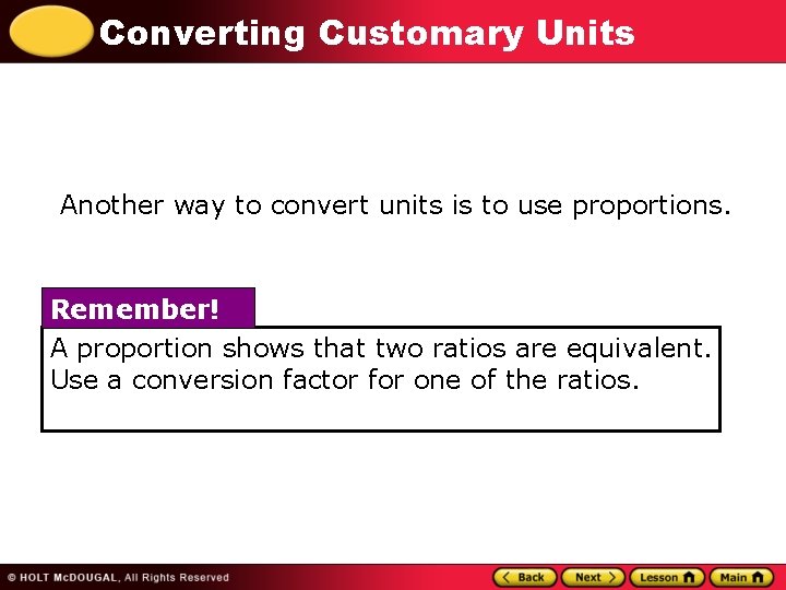 Converting Customary Units Warm Up Problem of the