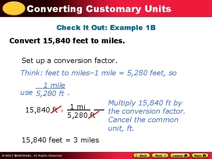 Converting Customary Units Warm Up Problem of the