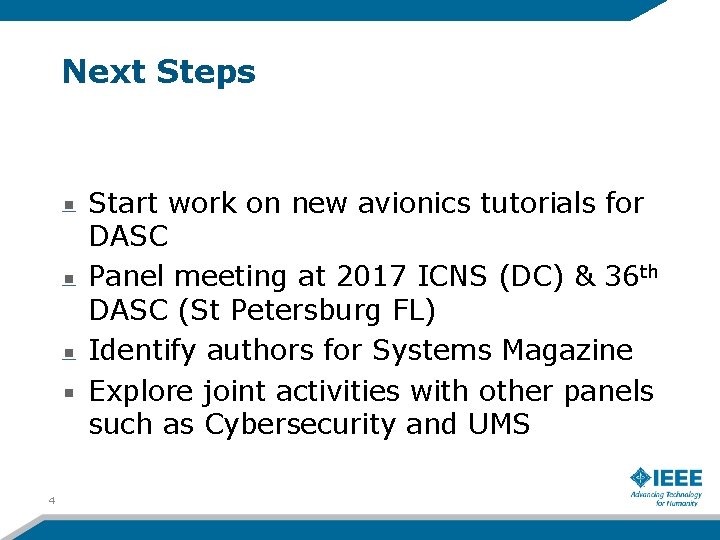 Avionics Systems Technical Panel Paul Kostek October 2016