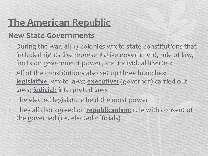 CHAPTER 5 CREATING A NEW GOVERNMENT The Big