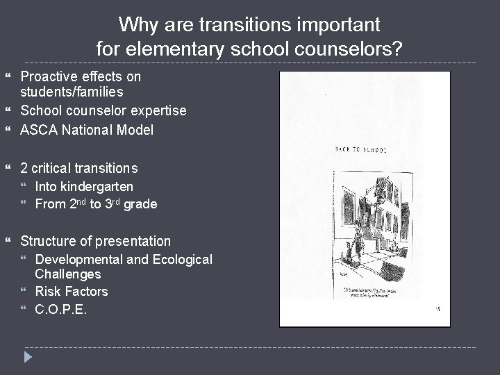 Early Transitions for Vulnerable Children Helping Elementary Students