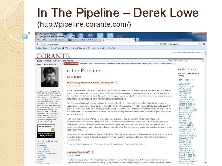 Blogs and Chemical Communication Steven M Bachrach Trinity