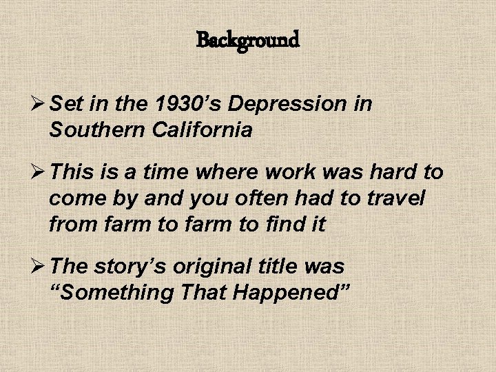 Of Mice Men Background Set in the 1930s