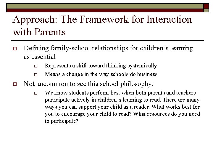 Leadership for FamilySchool Partnerships Presentation created by Sandy
