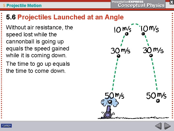 5 Projectile Motion Projectile motion can be described
