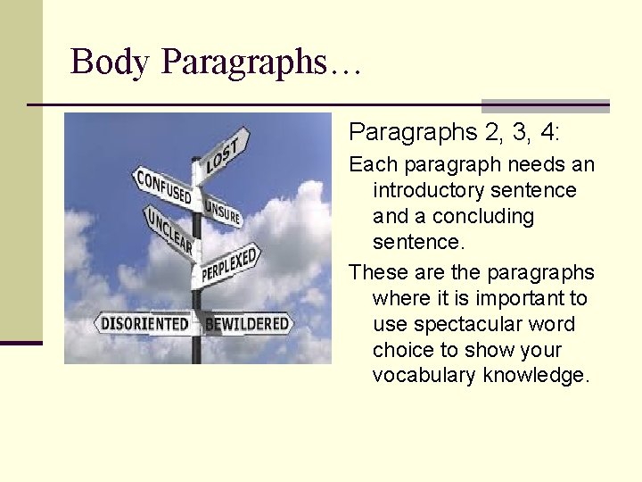 How to Write Body Paragraphs Student Step by