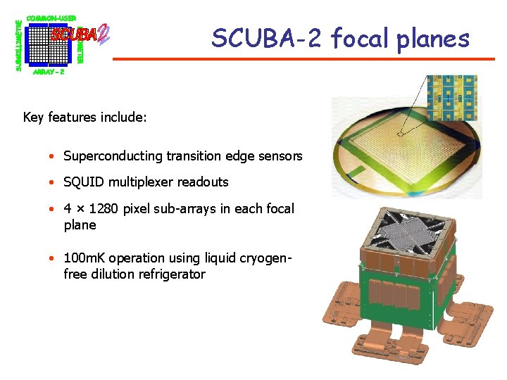 CCDstyle imaging for the JCMT SCUBA2 technology To