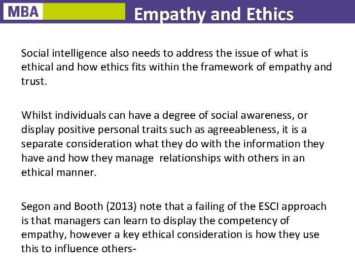 Developing Capability Empathy and Trust Empathy and Trust
