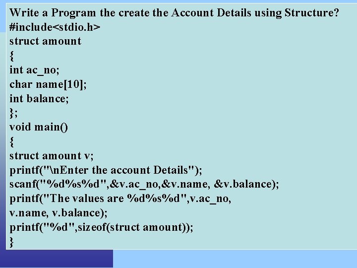 SRMMCA Session Objectives Define Structure Create Structure variable SRMMCA Session Objectives Define Structure Create Structure variable