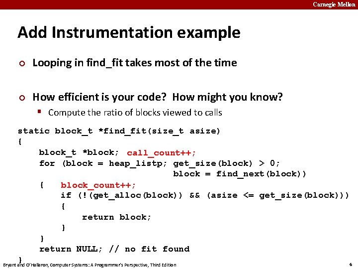 Carnegie Mellon Recitation 12 More Malloc Lab Instructor