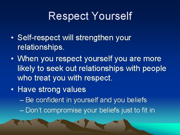 Healthy Relationships Chapter 6 Definitions Relationship A bond