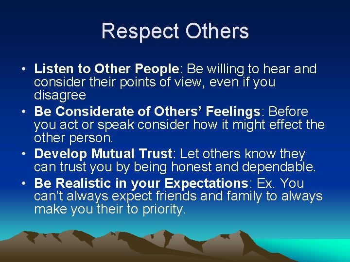 Healthy Relationships Chapter 6 Definitions Relationship A bond