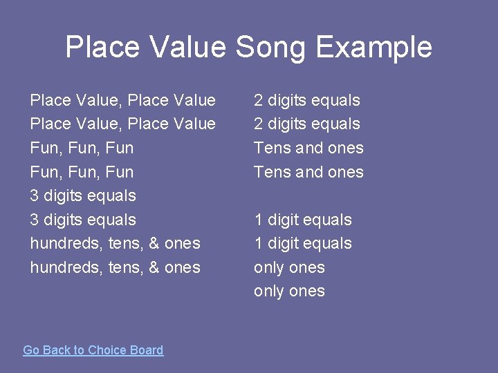 Place Value Choice Board Paperless Homework Math Has