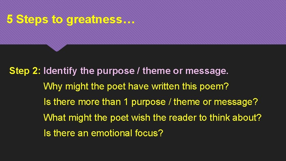 Approaching Unseen Poetry Learning Objectives To Understand what