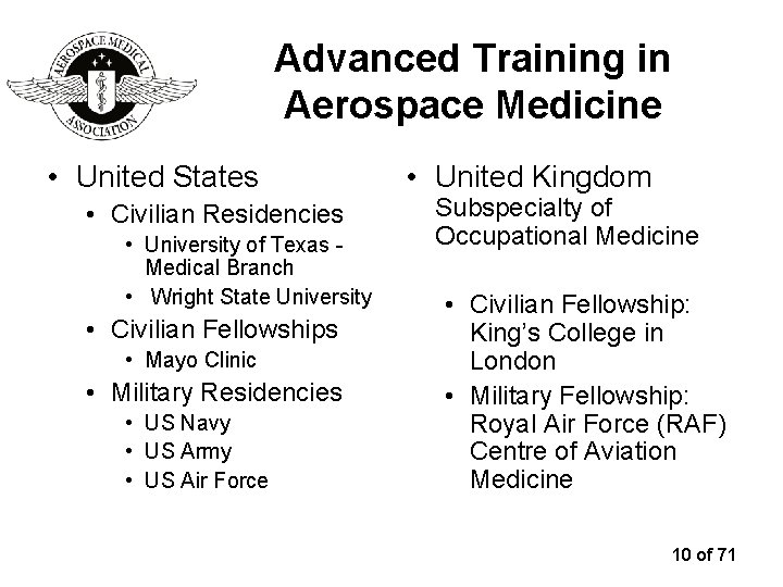 This is Aerospace Medicine Presented by the Aerospace