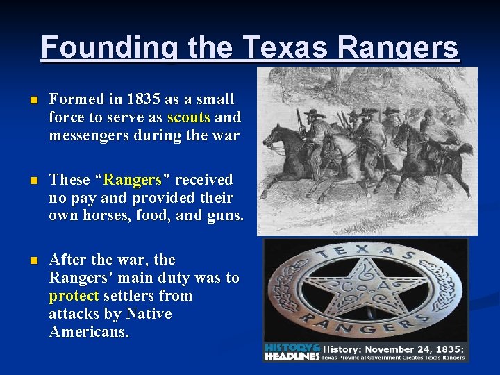 Organizing the New Government The Republic of Texas