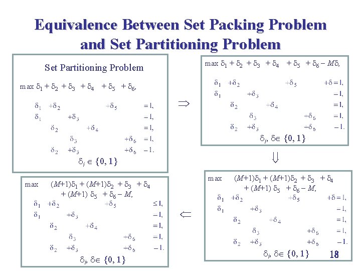 Lecture 5 Set Packing Problems Set Partitioning Problems
