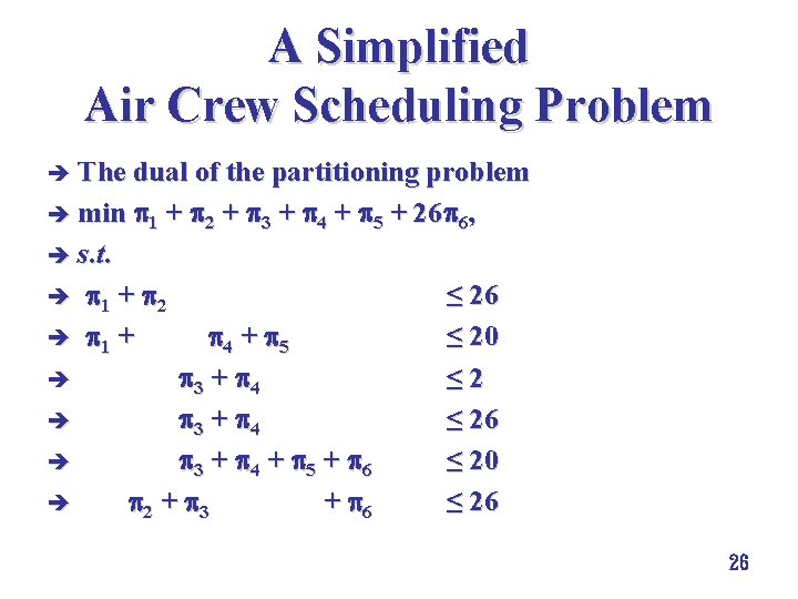 Lecture 5 Set Packing Problems Set Partitioning Problems