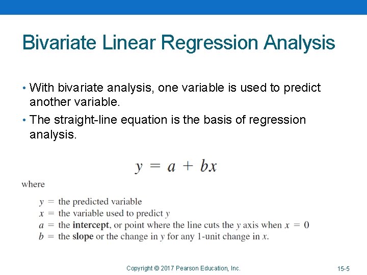 CHAPTER 15 Understanding Regression Analysis Basics Copyright 2017