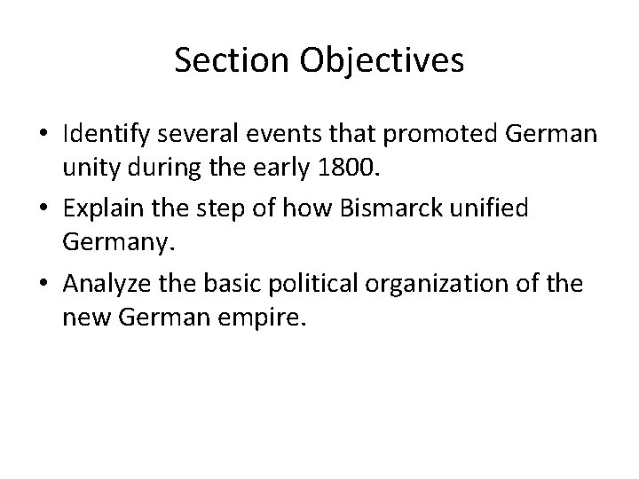 Chapter 10 Section 1 Building a German Nation