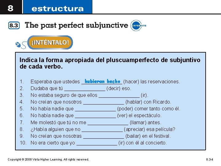The past perfect subjunctive el pluscuamperfecto de subjuntivo