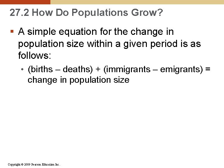 Chapter 27 Population Growth Lectures by Gregory Ahearn