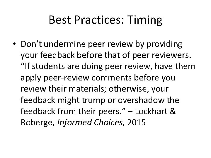 Leveraging the Power of Peer Feedback How UM