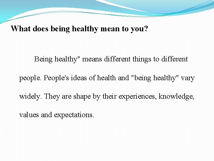 Health Illness Abeer Shaheen Outline Definition of Health