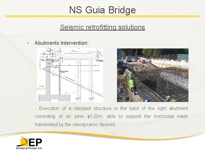 Seismic Retrofit of Bridges EP Estradas de Portugal