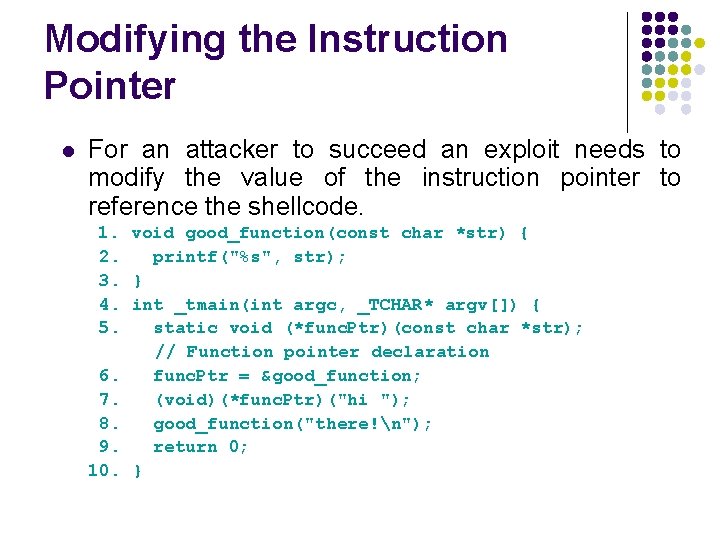 Secure Coding in C and C Pointer Subterfuge