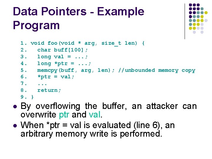 Secure Coding in C and C Pointer Subterfuge