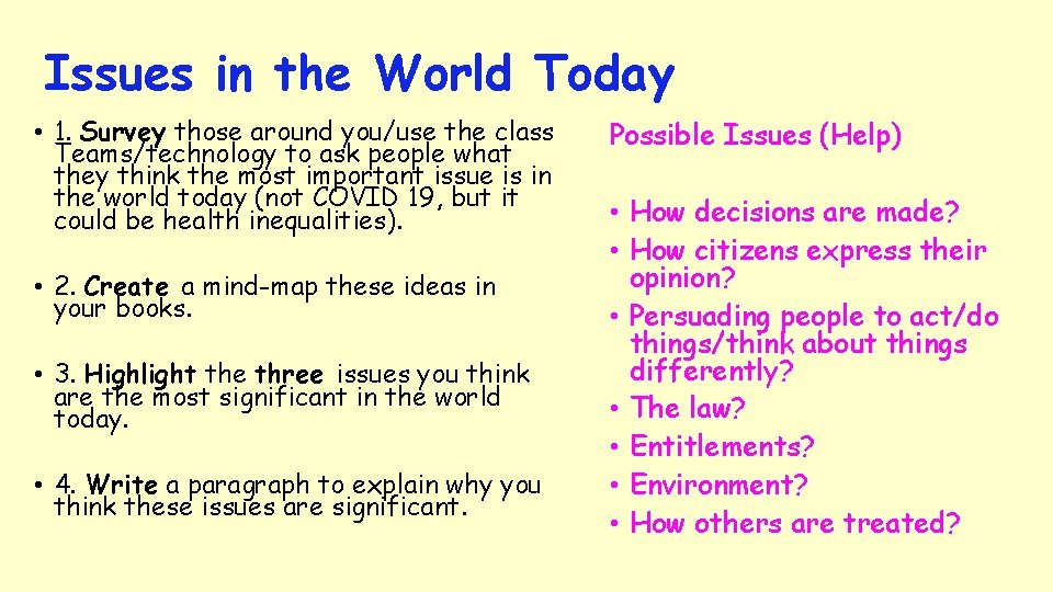 Lesson 1 TO THINK ABOUT What do you