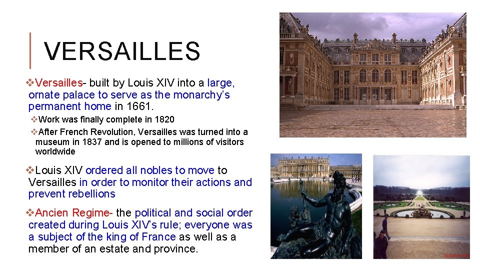 LOUIS XIV ABSOLUTISM The Sun King Versailles Absolutism