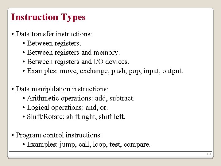Assembly Language Lecture 3 1 Lecture Outline Named