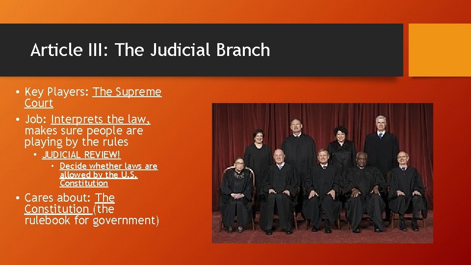 Articles IIII The Three Branches of Government Unit
