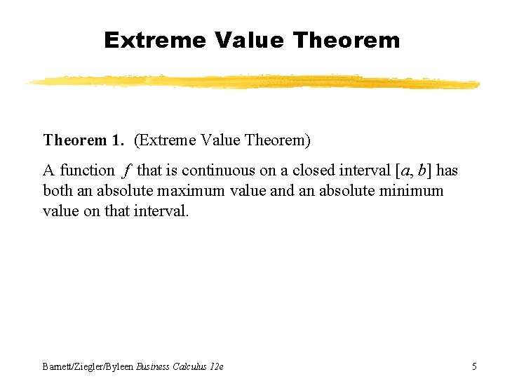 Chapter 5 Graphing and Optimization Section 5 Absolute