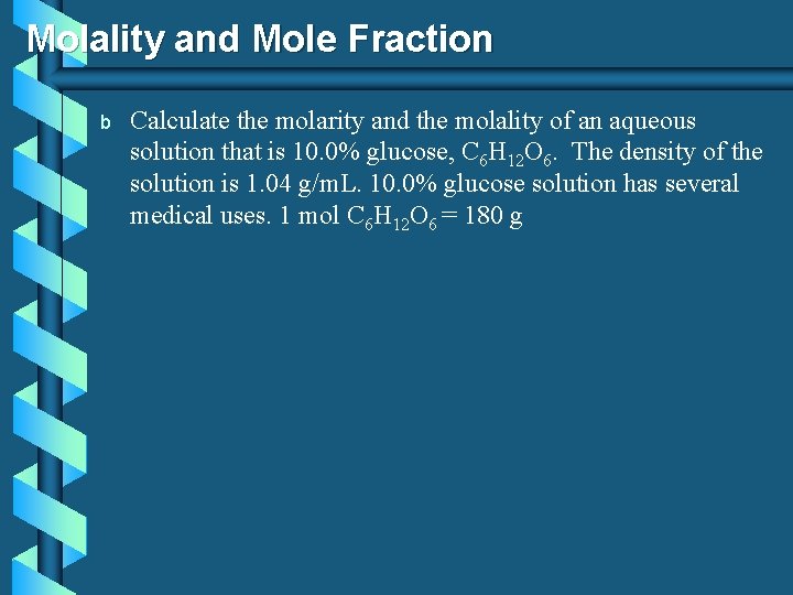 Molality and Mole Fraction b 1 2 In