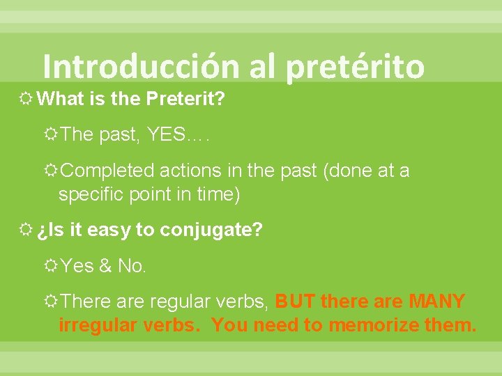 El presente Las tablas de conjugaciones Verbos AR