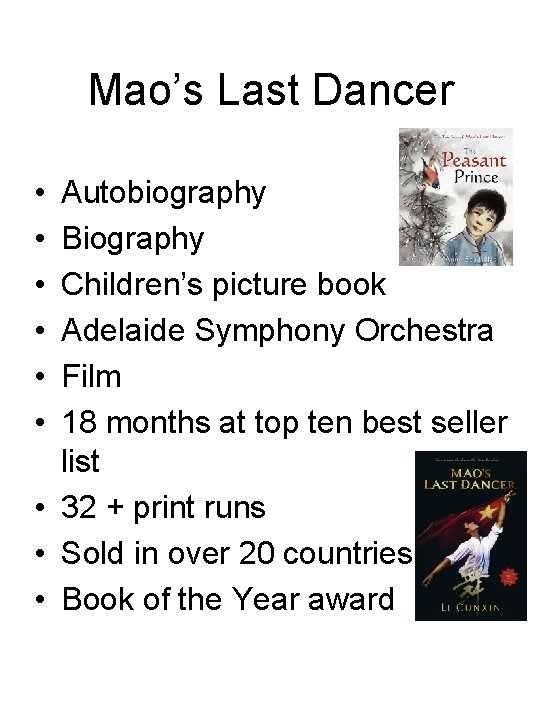 Maos Last Dancer Maos Last Dancer Autobiography Biography