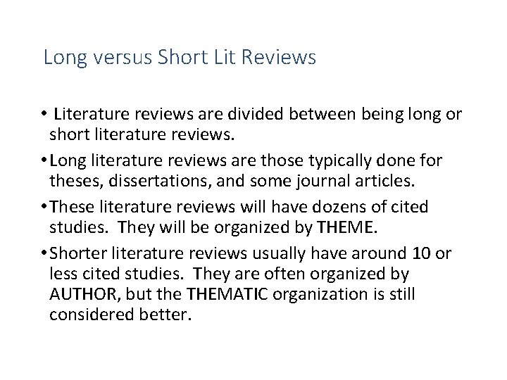 Crafting a Literature Review Week 4 Background Writing