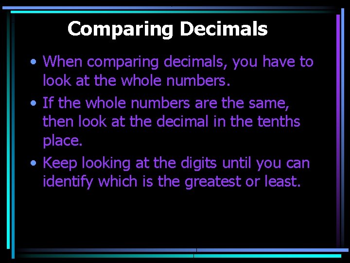 Comparing Fractions and Decimals Grade 6 Lesson Objectives