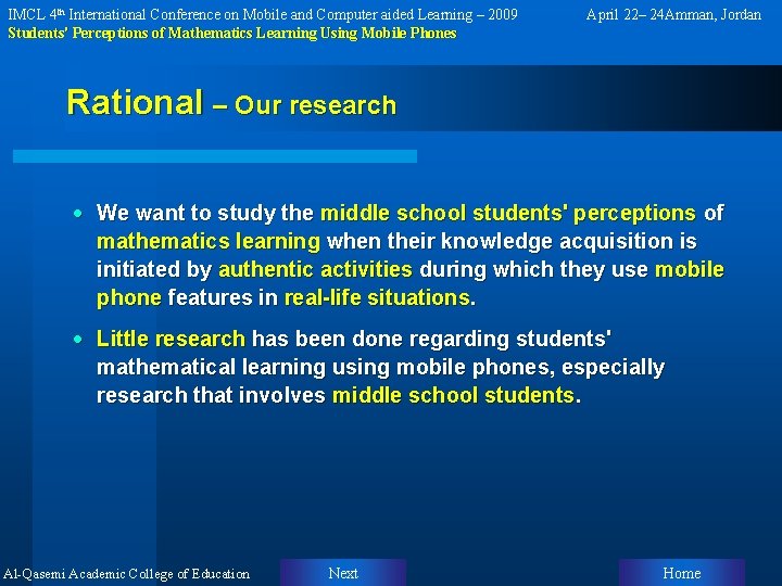 Students Perceptions of Mathematics Learning Using Mobile Phones