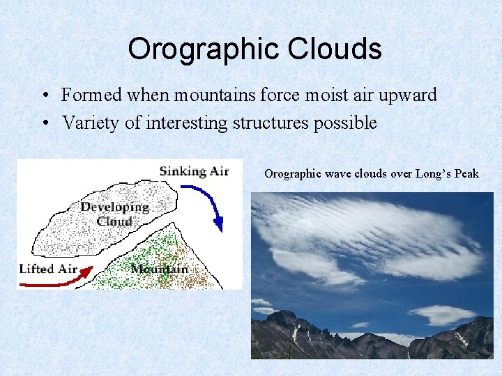 Distribution of Liquid Water in Orographic MixedPhase Clouds