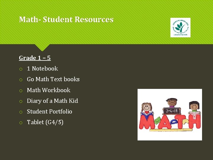 GIS Elementary Orientation 2018 2019 Core subjects teaching