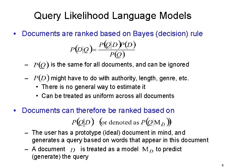 Language Models for Information Retrieval Berlin Chen Department