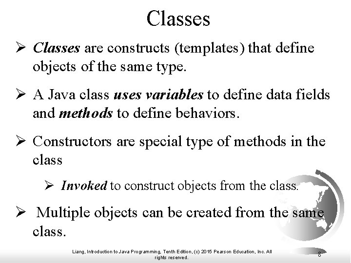 Chapter 9 Objects and Classes Liang Introduction to