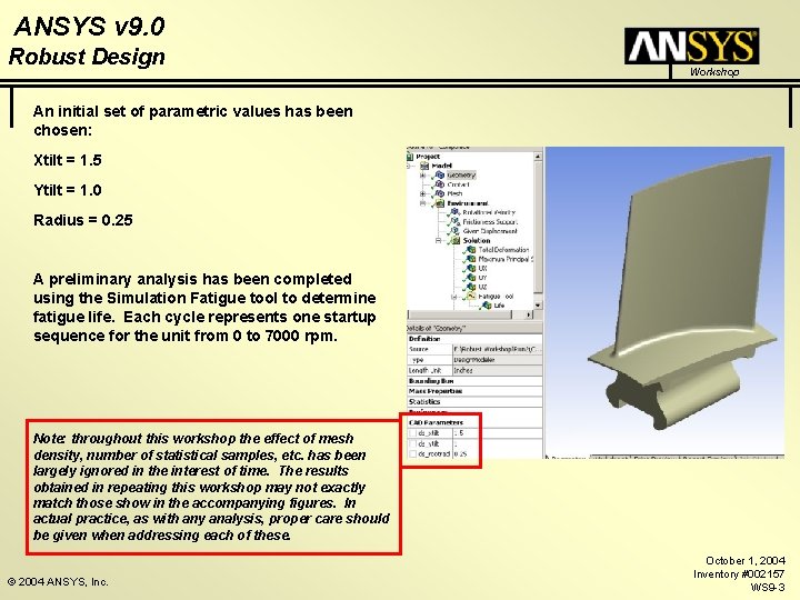 9 0 New Features Workshop 9 Robust Design
