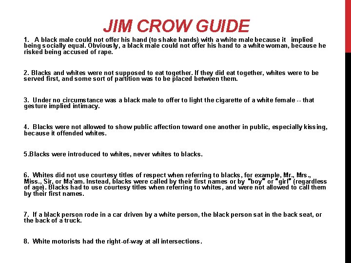 HISTORICAL BACKGROUND FOR TO KILL A MOCKINGBIRD BY